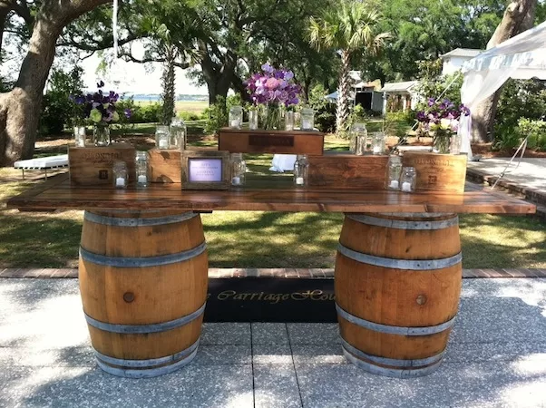 Wine Barrel Food or Drink Station - Perry's Sunshine Coast Event Hire